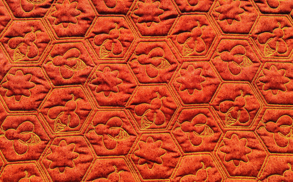 Honeycomb Bee, Digital quilting pattern, design, pantograph. – QUILTOFF